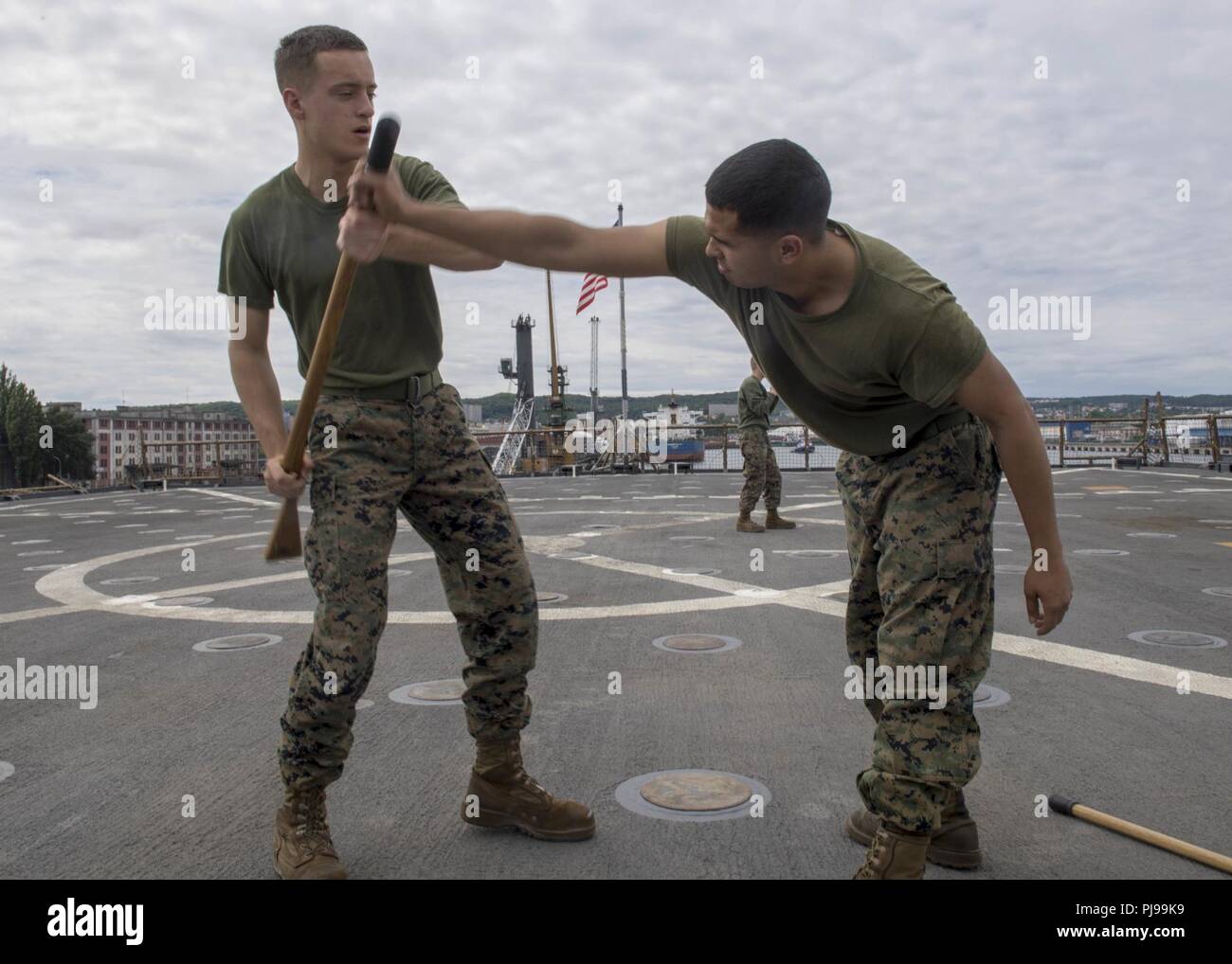 Poland (July 8, 2018) U.S. Marine Lance Cpl. Robert Carlow, left, and ...