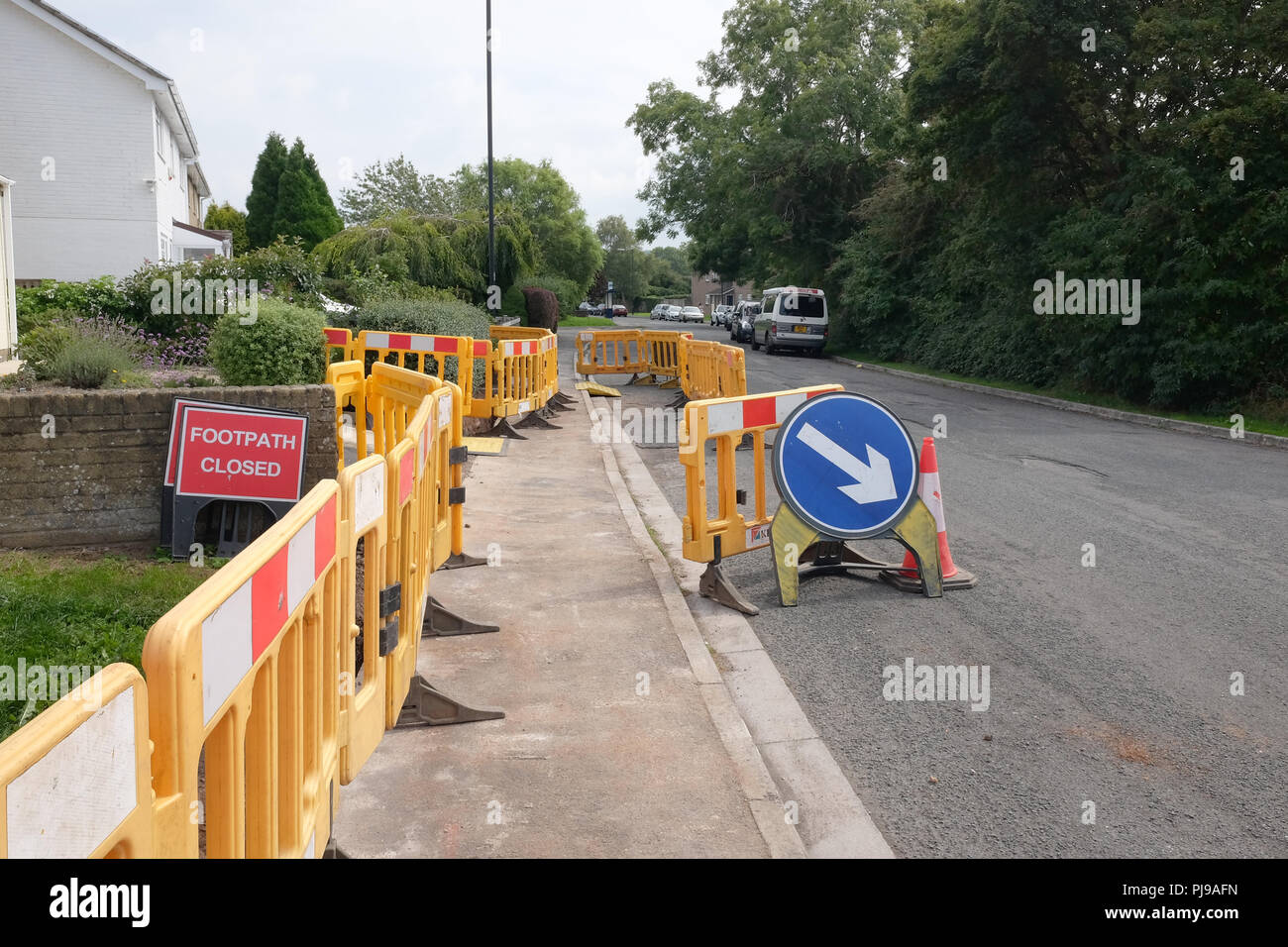 August 2018 - Chapter 8, highway road barriers set up for a footpath ...