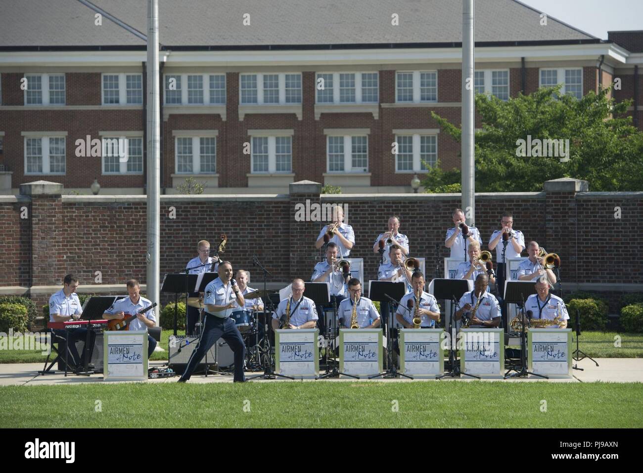 The U.S. Air Force Band Airmen of Note performs during the Joint Base ...