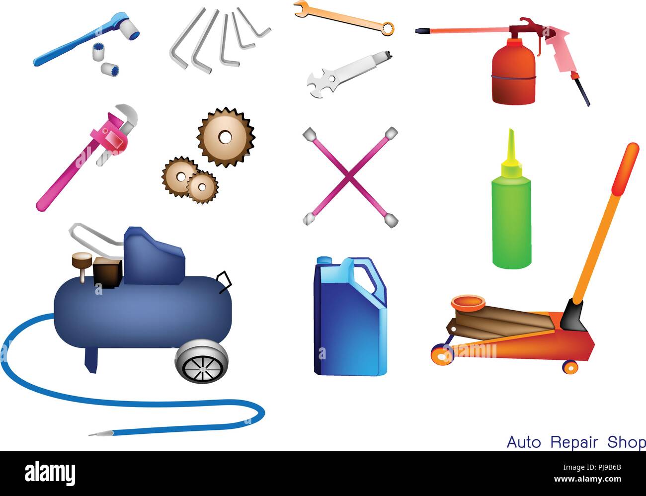 Jack and lug wrench Stock Vector Images - Alamy