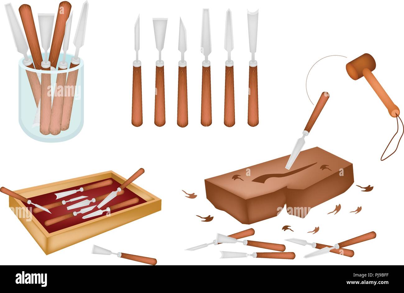 Wood Carving Tools Clipart