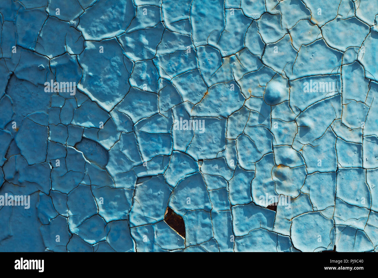Texture of cracked blue paint, close-up Stock Photo - Alamy