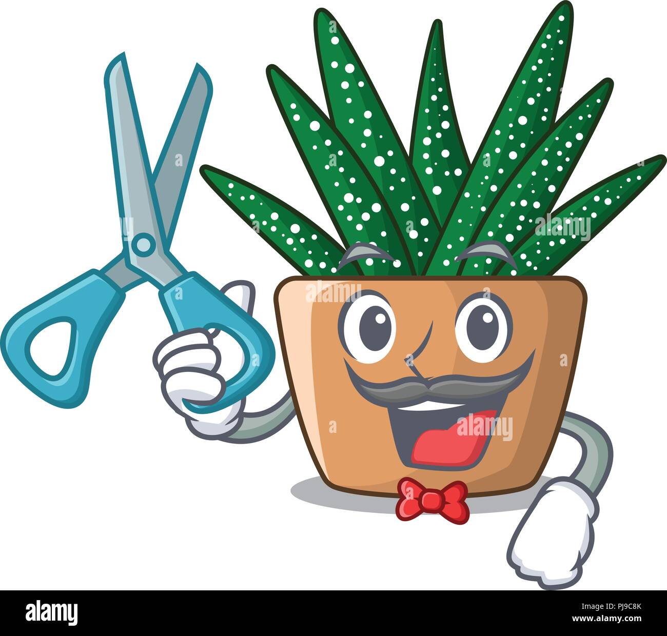 Barber mini zebra cactus on cartoon pot Stock Vector Image & Art - Alamy