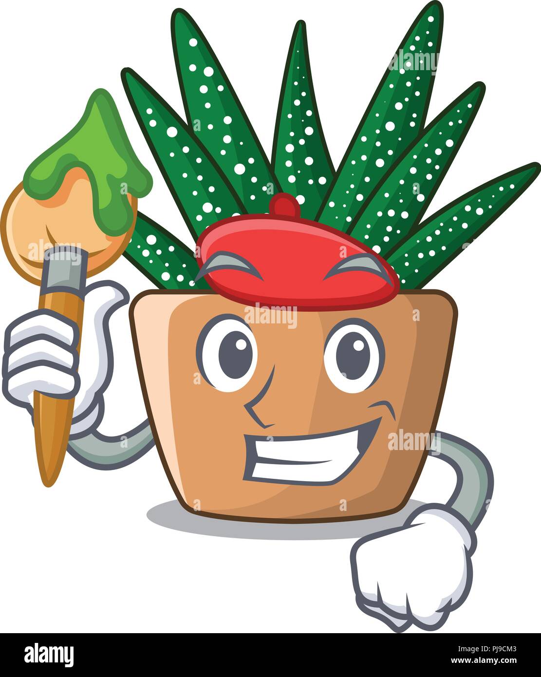 Artist mini zebra cactus on cartoon pot Stock Vector Image & Art - Alamy