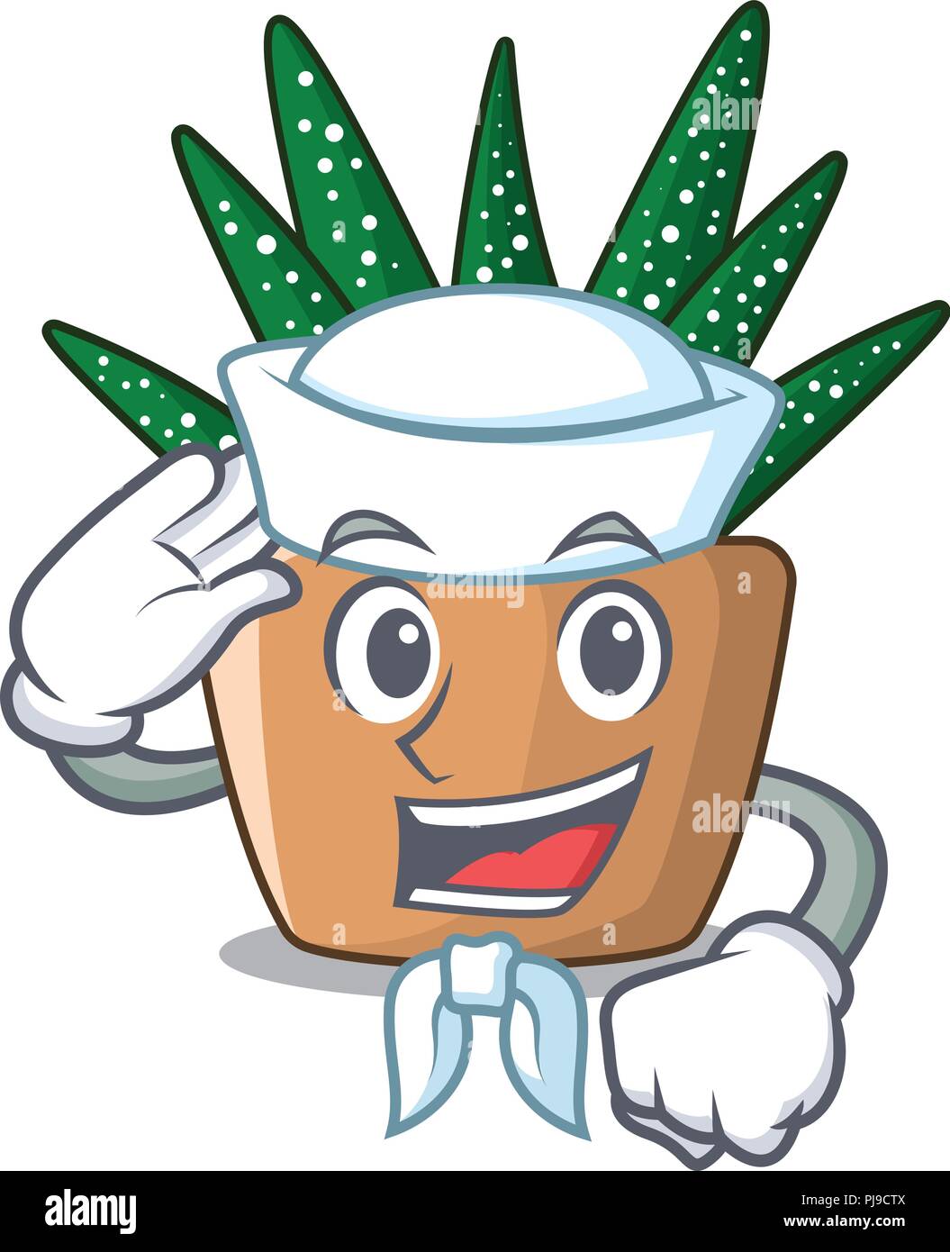 Sailor mini zebra cactus on cartoon pot Stock Vector Image & Art - Alamy