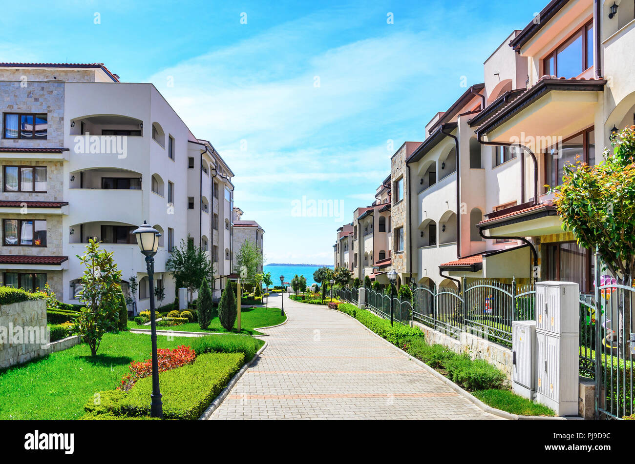 Tourist complex in the resort of Saint Vlas, Bulgaria Stock Photo - Alamy