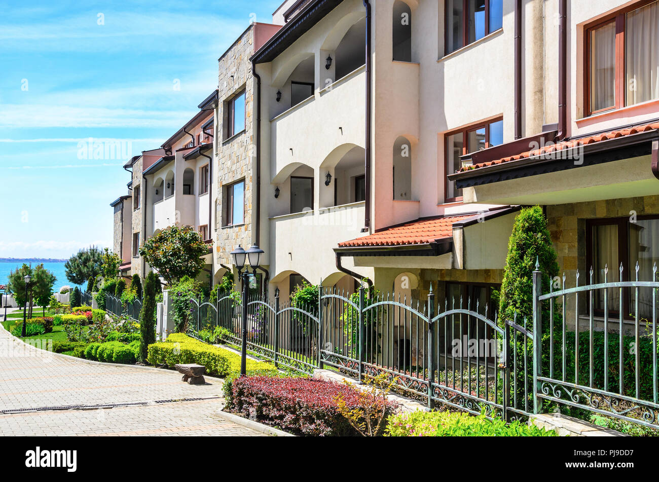 Tourist complex in the resort of Saint Vlas, Bulgaria Stock Photo - Alamy