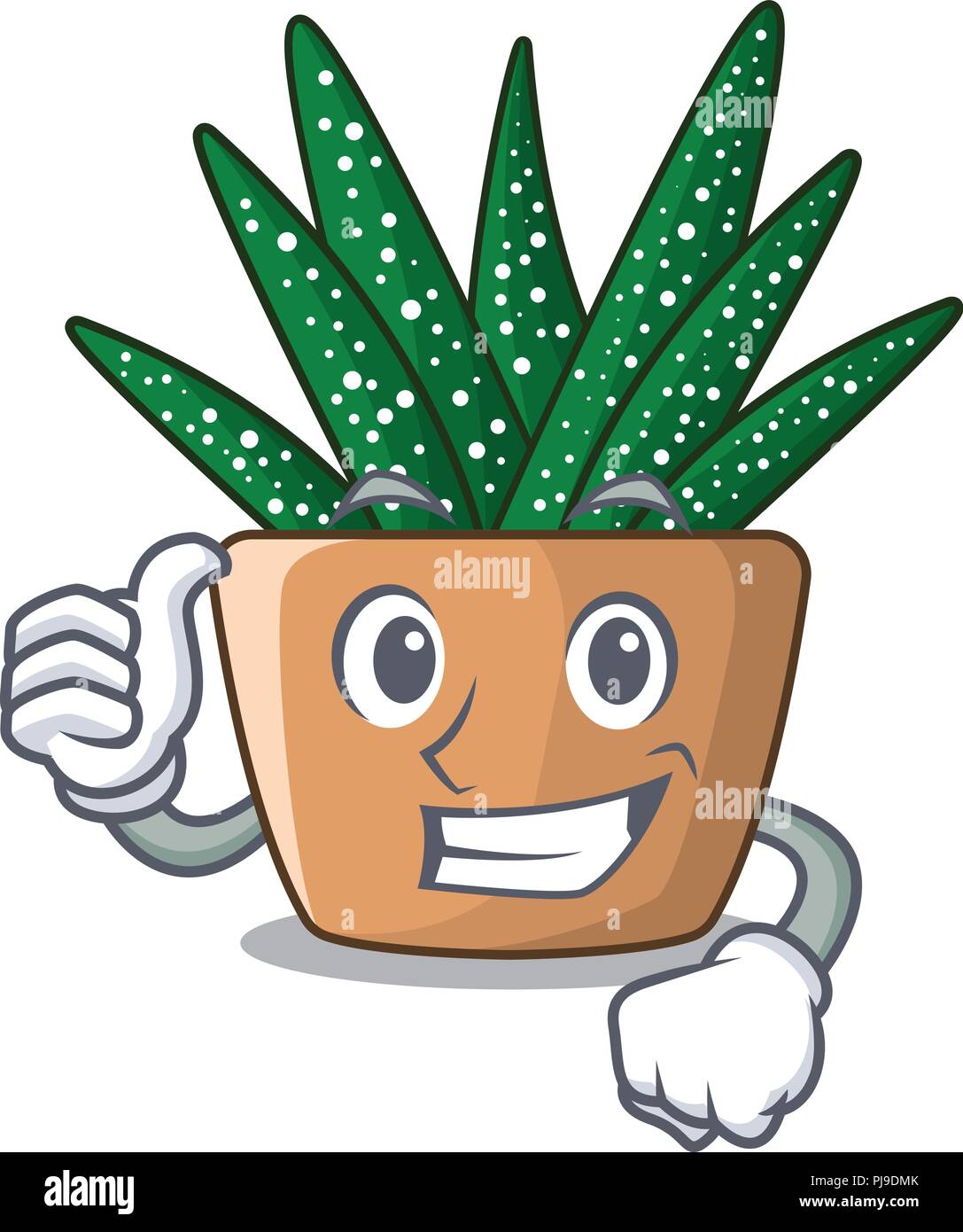 Thumbs up character small zebra cactus plant on pot Stock Vector Image ...