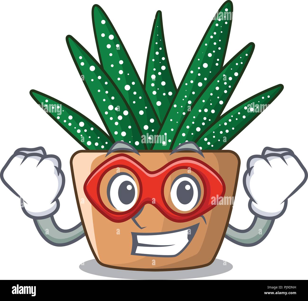Super hero character small zebra cactus plant on pot Stock Vector Image ...