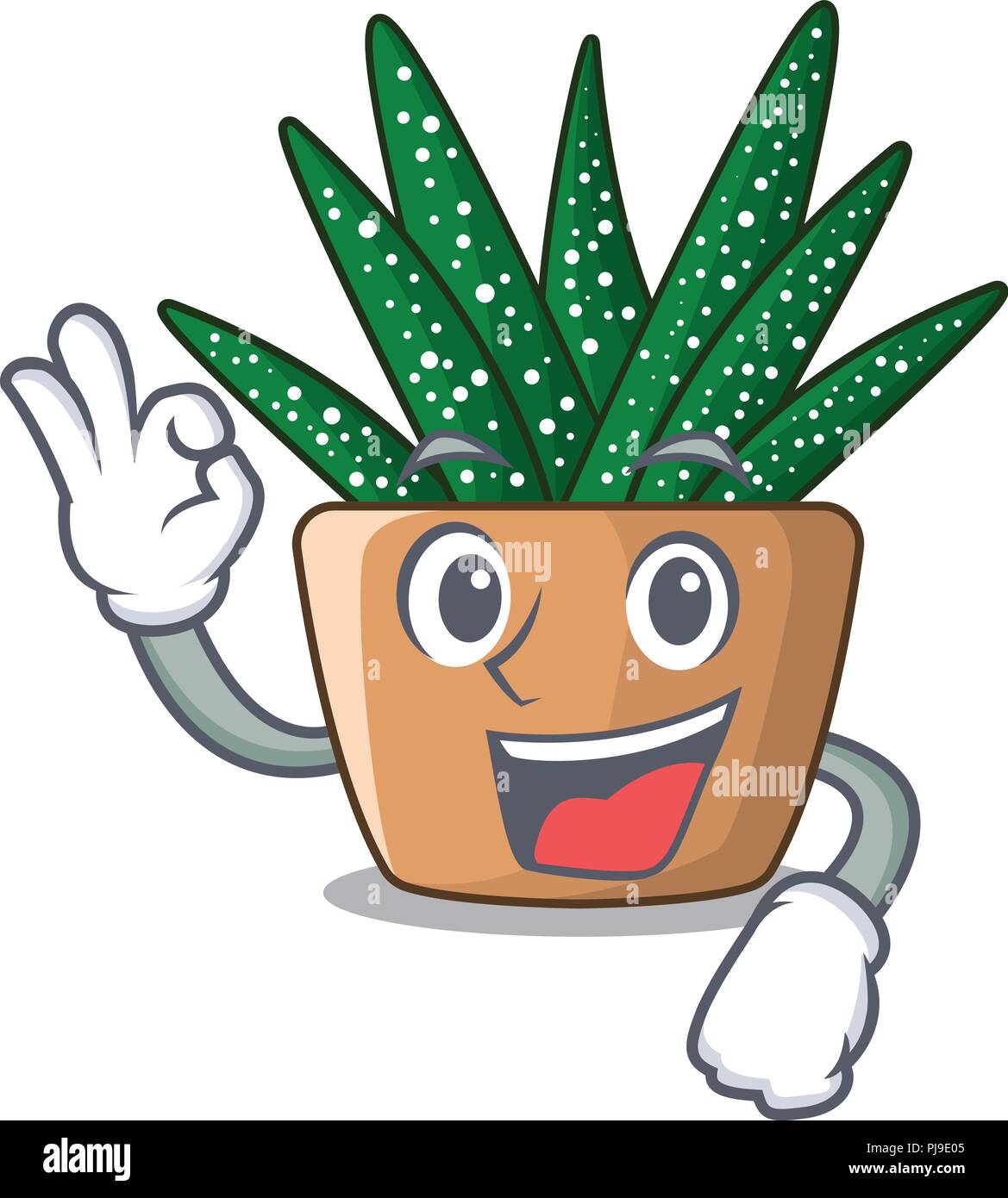 Okay character small zebra cactus plant on pot Stock Vector Image & Art ...