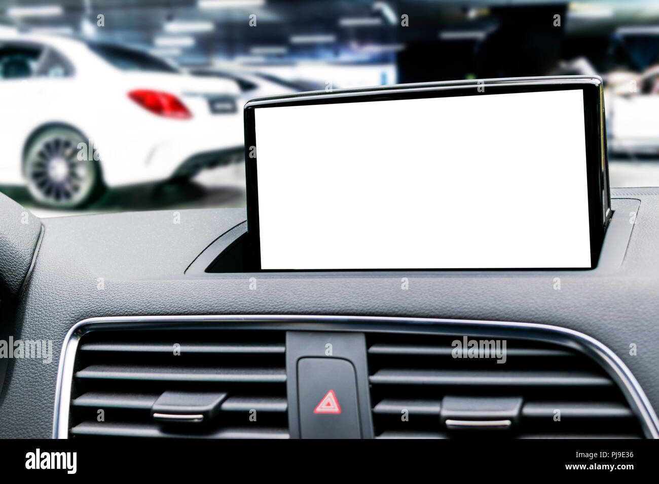 Monitor in car with isolated blank screen use for navigation maps and ...