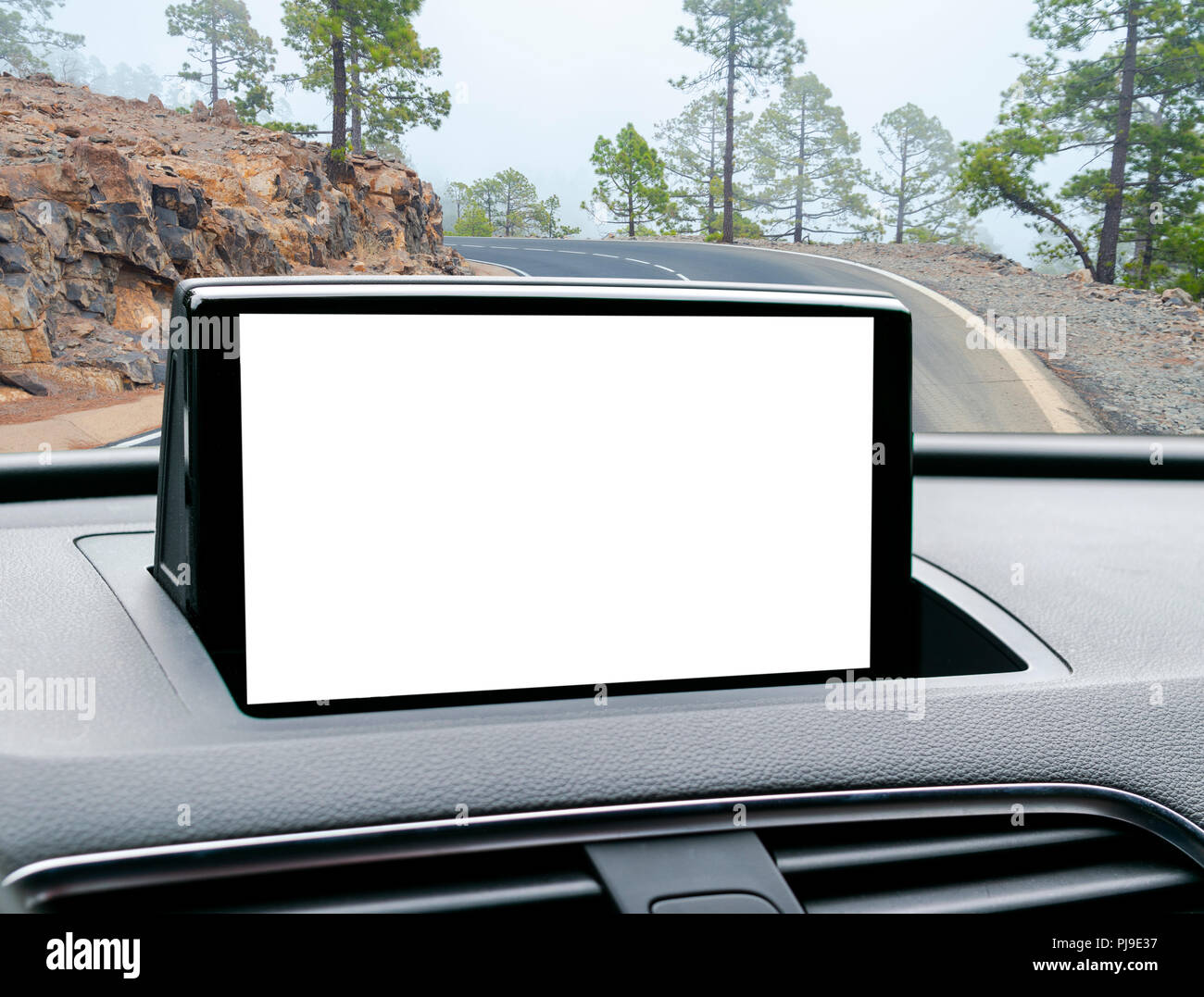 Monitor in car with isolated blank screen use for navigation maps and ...