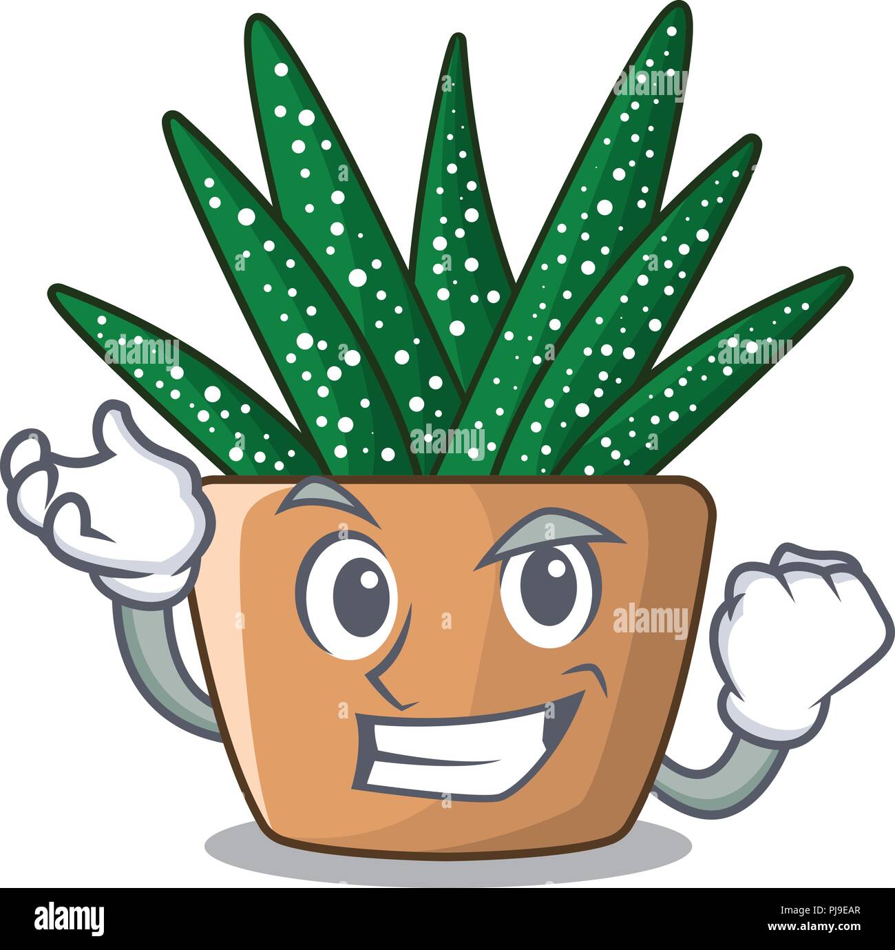 Successful character small zebra cactus plant on pot Stock Vector Image ...