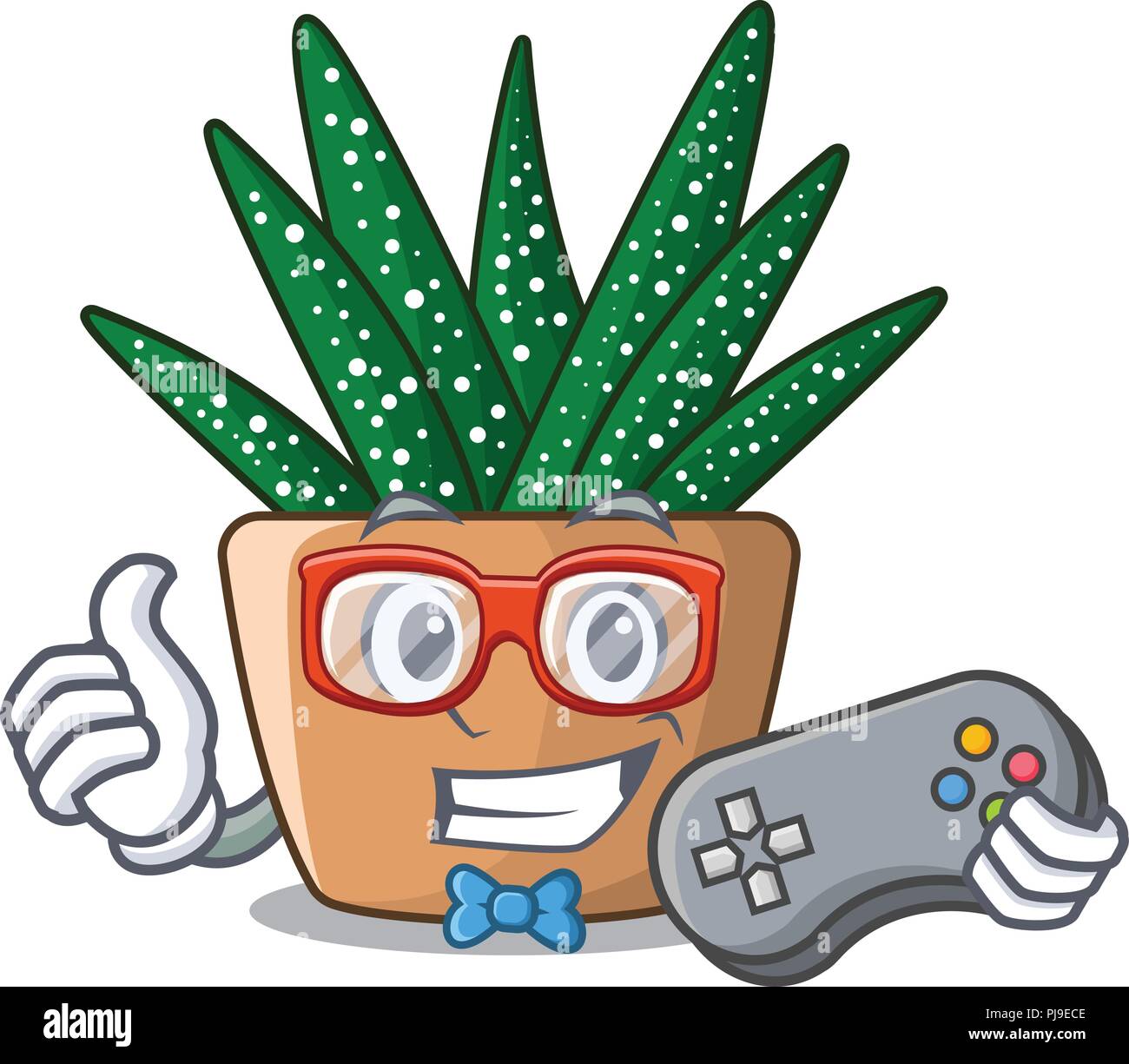 Gamer cartoon zebra cactus blooming in garden Stock Vector Image & Art ...