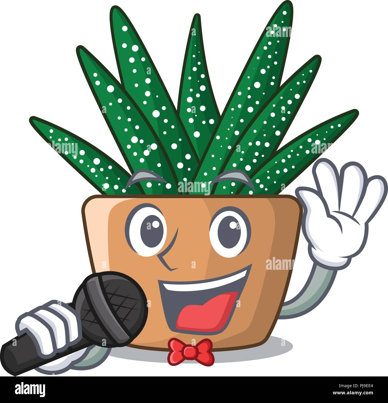 Singing cartoon zebra cactus blooming in garden Stock Vector Image ...