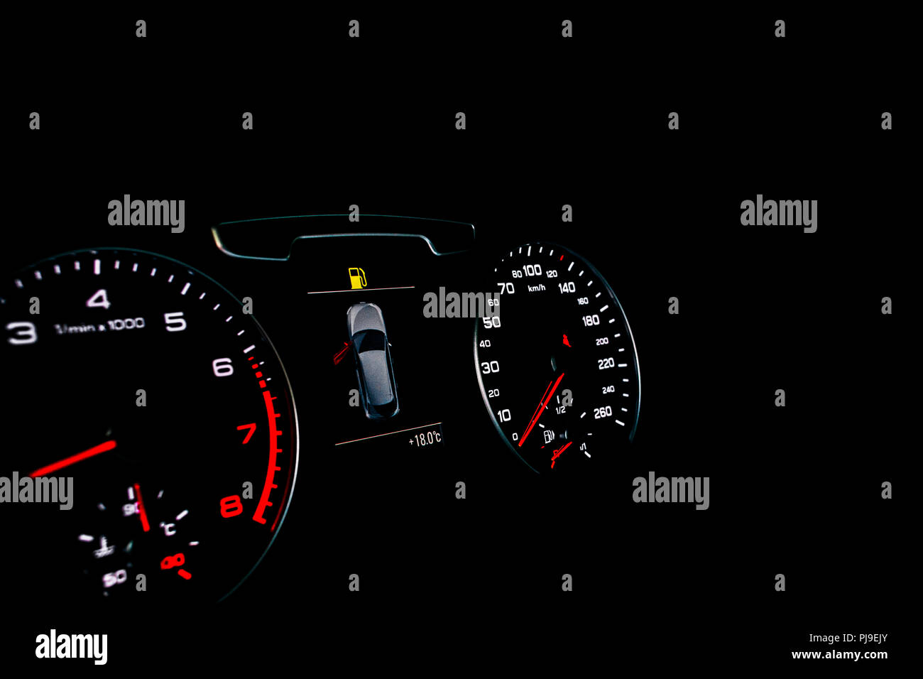 Close up shot of a speedometer in a car. Car dashboard. Dashboard ...
