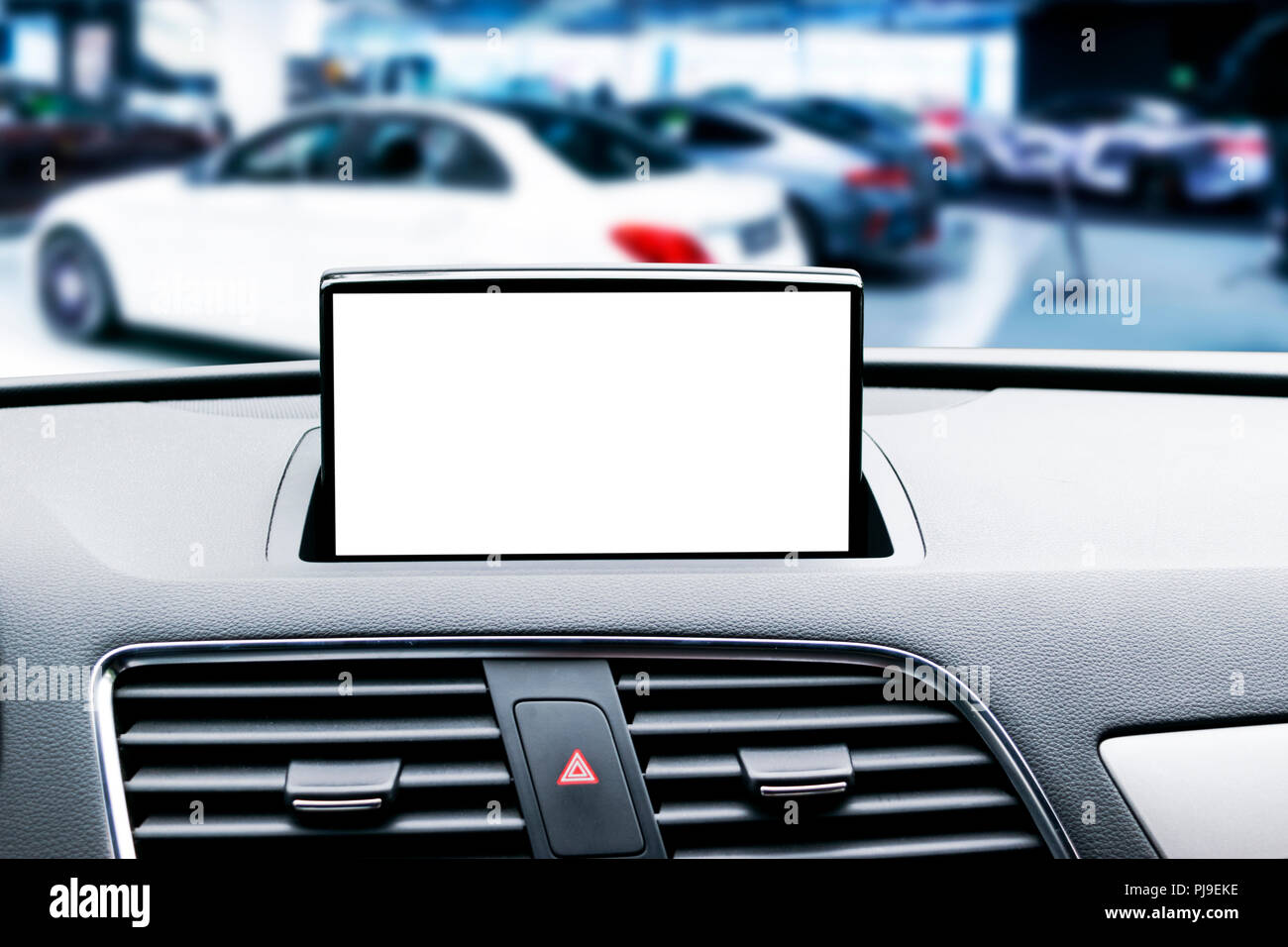 Monitor in car with isolated blank screen use for navigation maps and ...