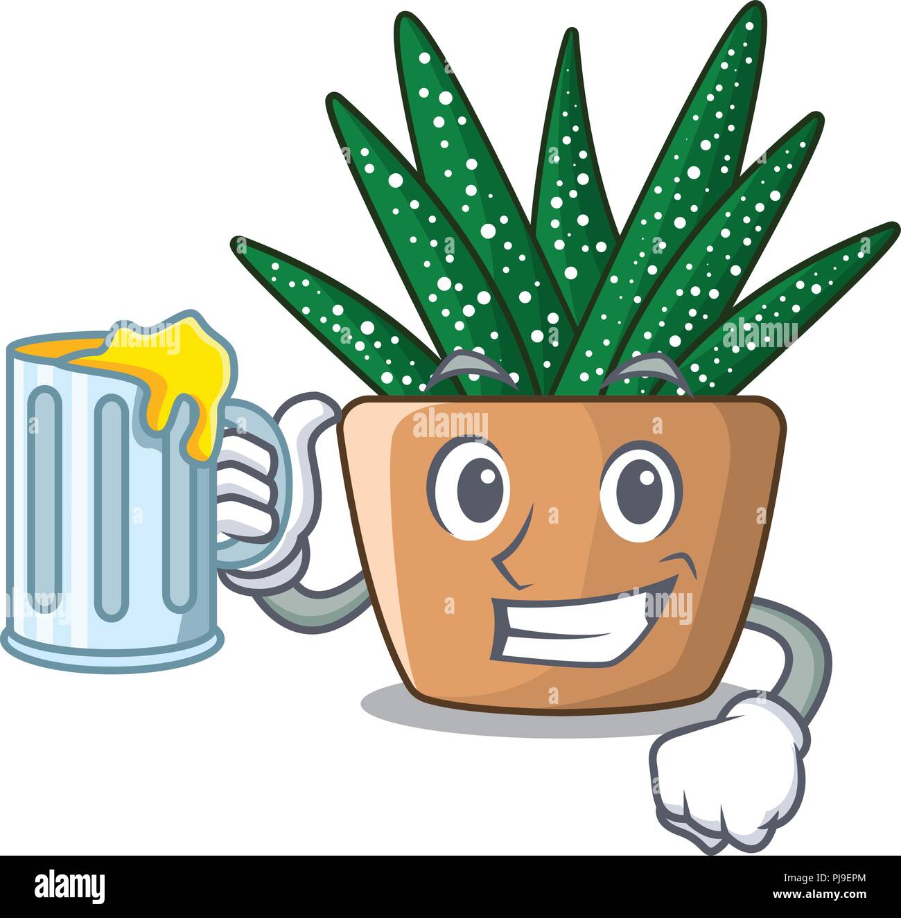 With juice cartoon zebra cactus blooming in garden Stock Vector Image ...