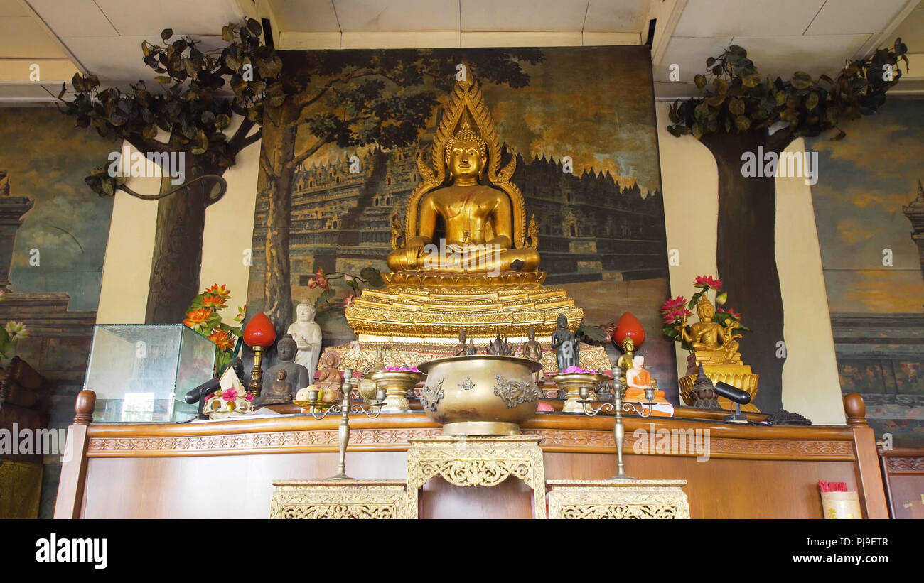 Statue of the Buddha god, Sacrifice oblation, traditional offerings for ...
