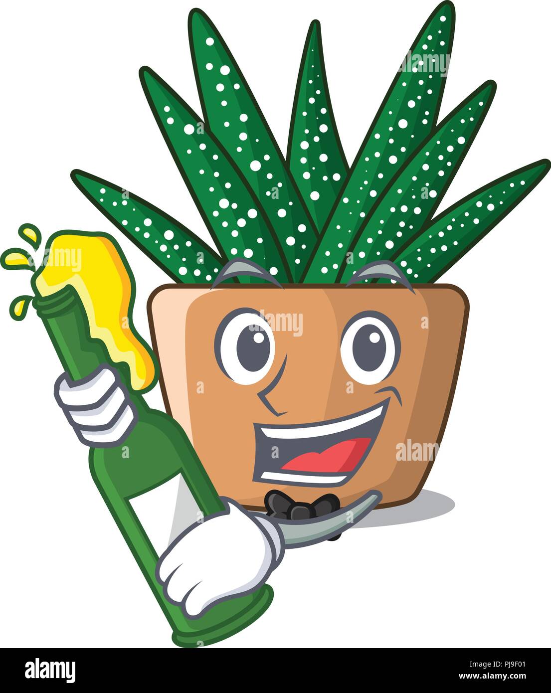 With beer cartoon zebra cactus plant at park Stock Vector Image & Art ...