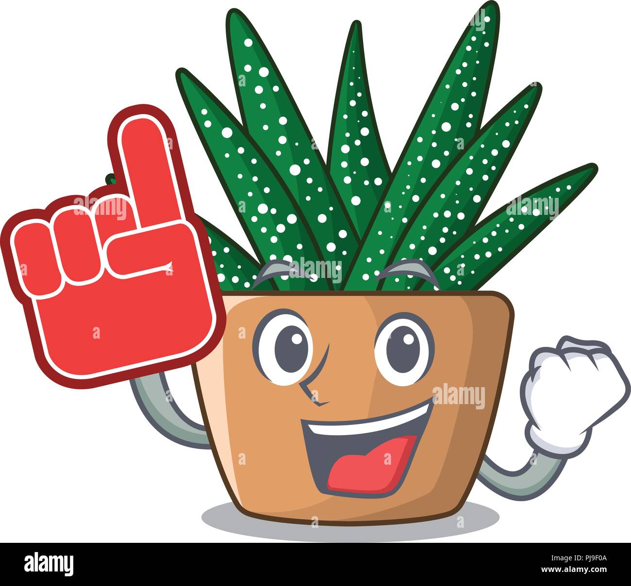 Foam finger cartoon zebra cactus plant at park Stock Vector Image & Art ...