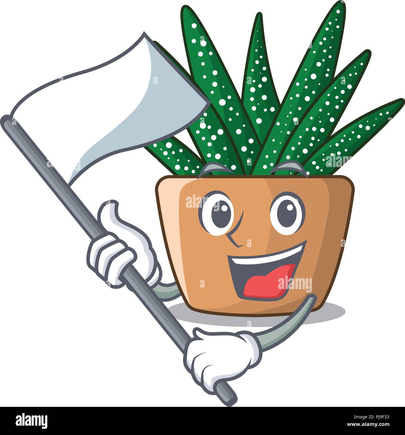 With flag cartoon zebra cactus plant at park Stock Vector Image & Art ...