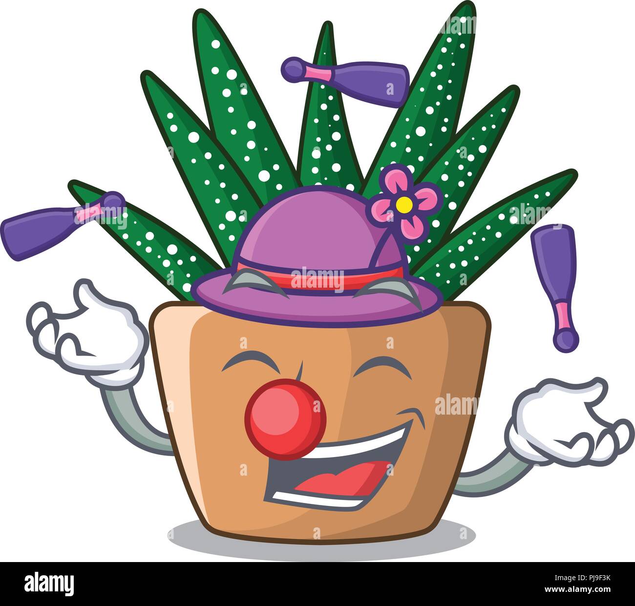 Juggling cartoon zebra cactus plant at park Stock Vector Image & Art ...