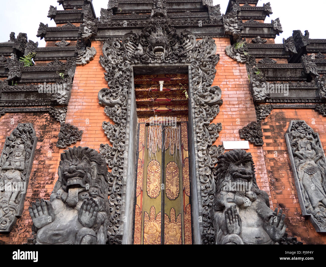 Hindu temple with statues of the gods on Bali island, Indonesia ...