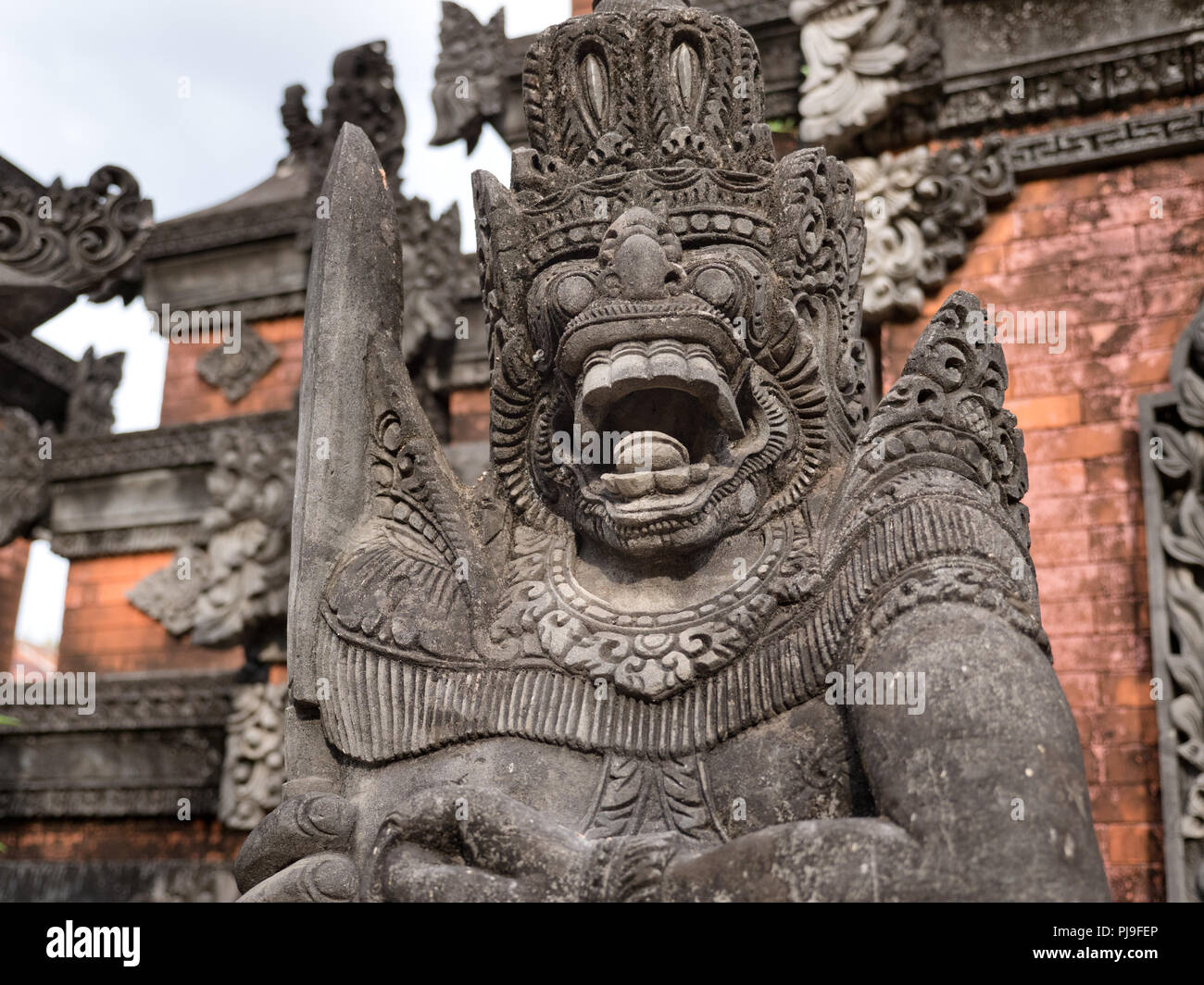 Hindu temple with statues of the gods on Bali island, Indonesia ...