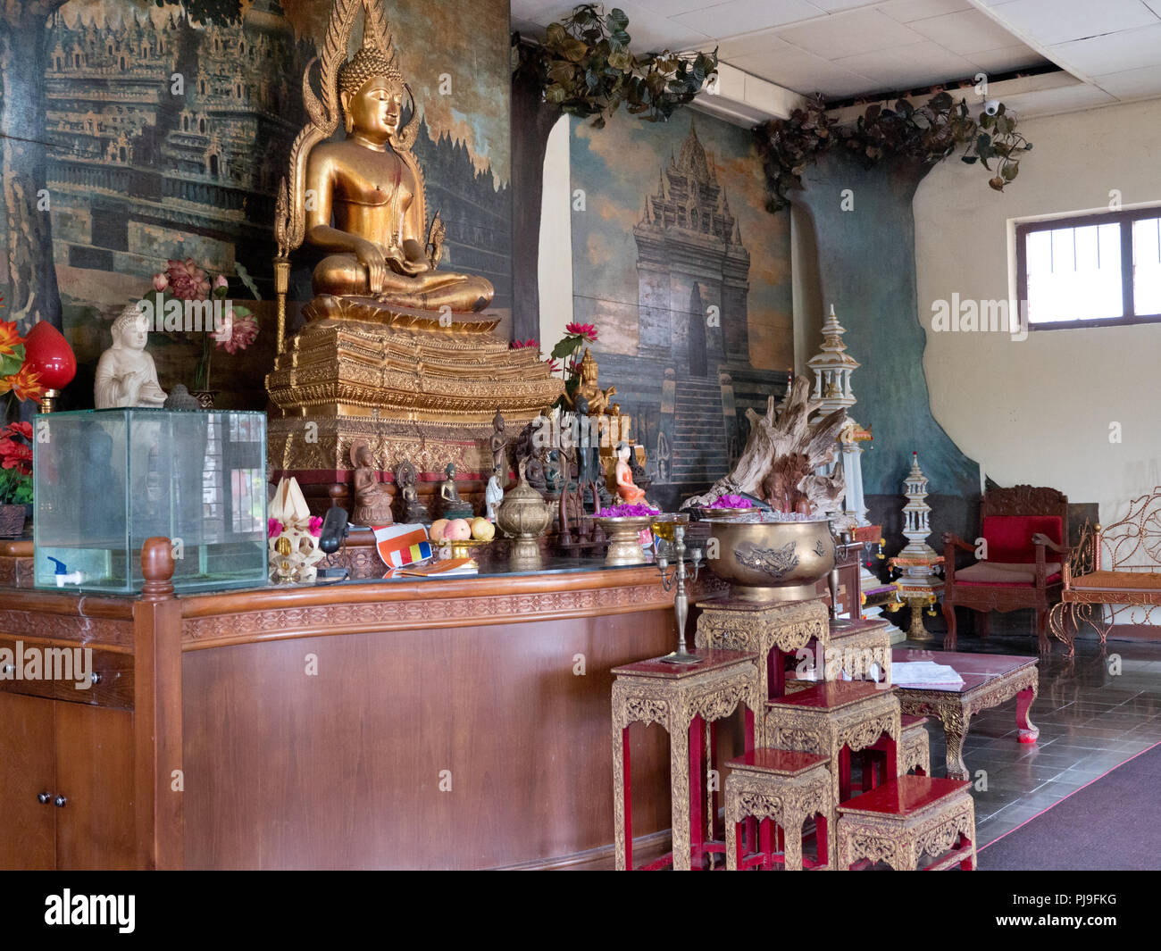 Statue of the Buddha god, Sacrifice oblation, traditional offerings for ...
