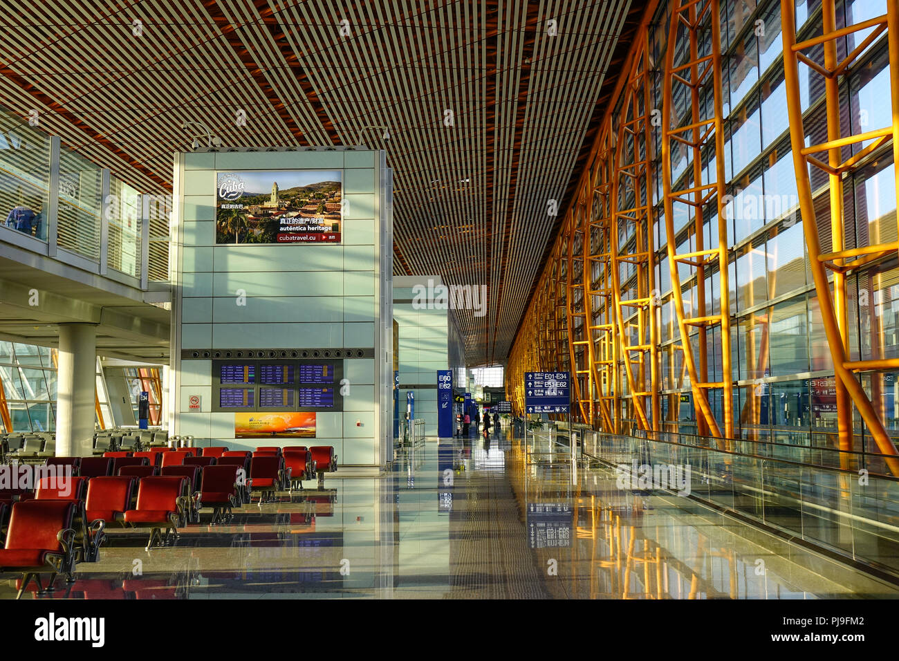 Beijing, China - Feb 28, 2018. Interior of Beijing Capital ...