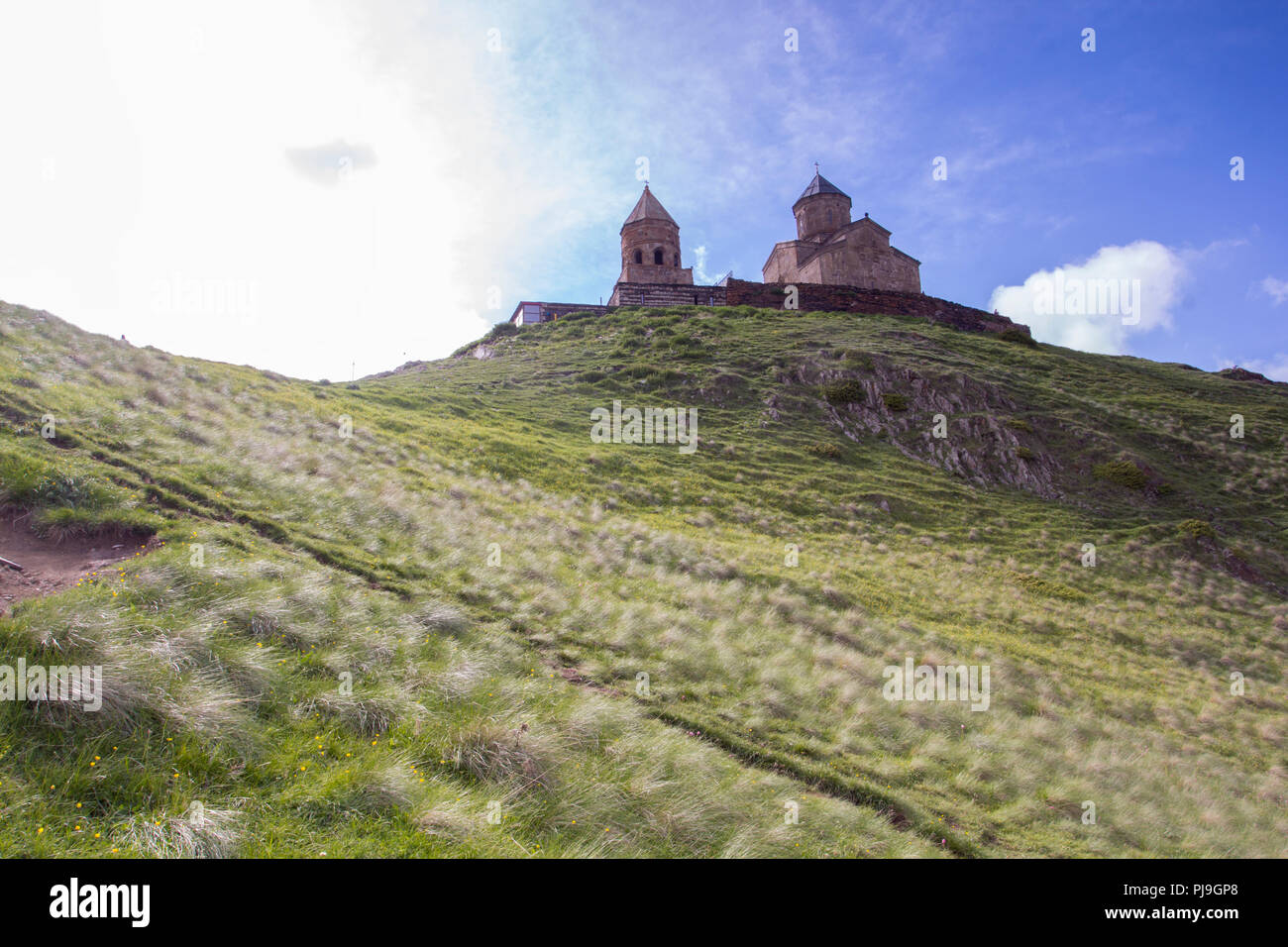 Gergeti Trinity Church, Cminda Sameba, Georgia Stock Photo - Alamy