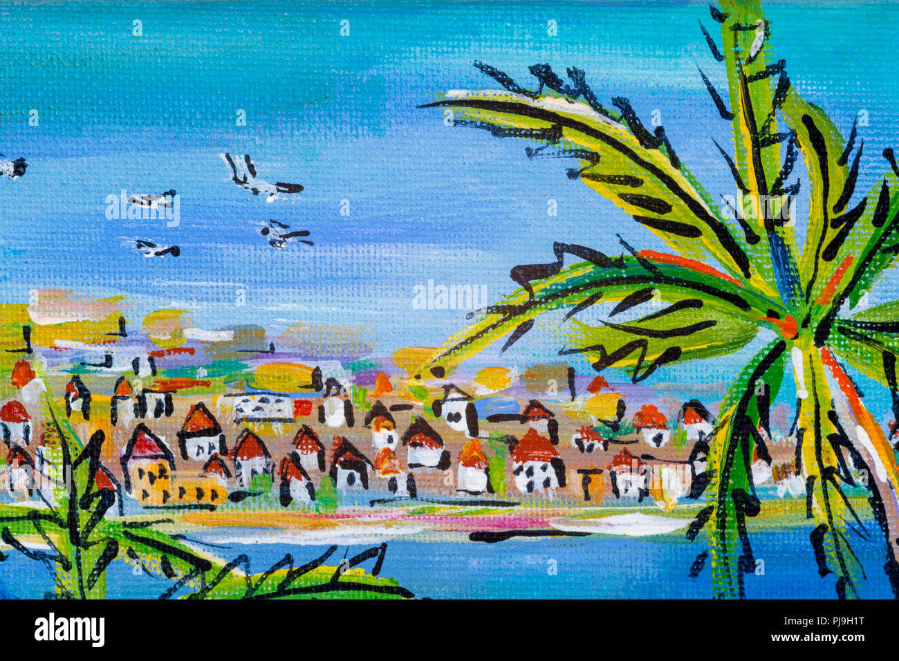 Acrylic Palm Tree Paintings