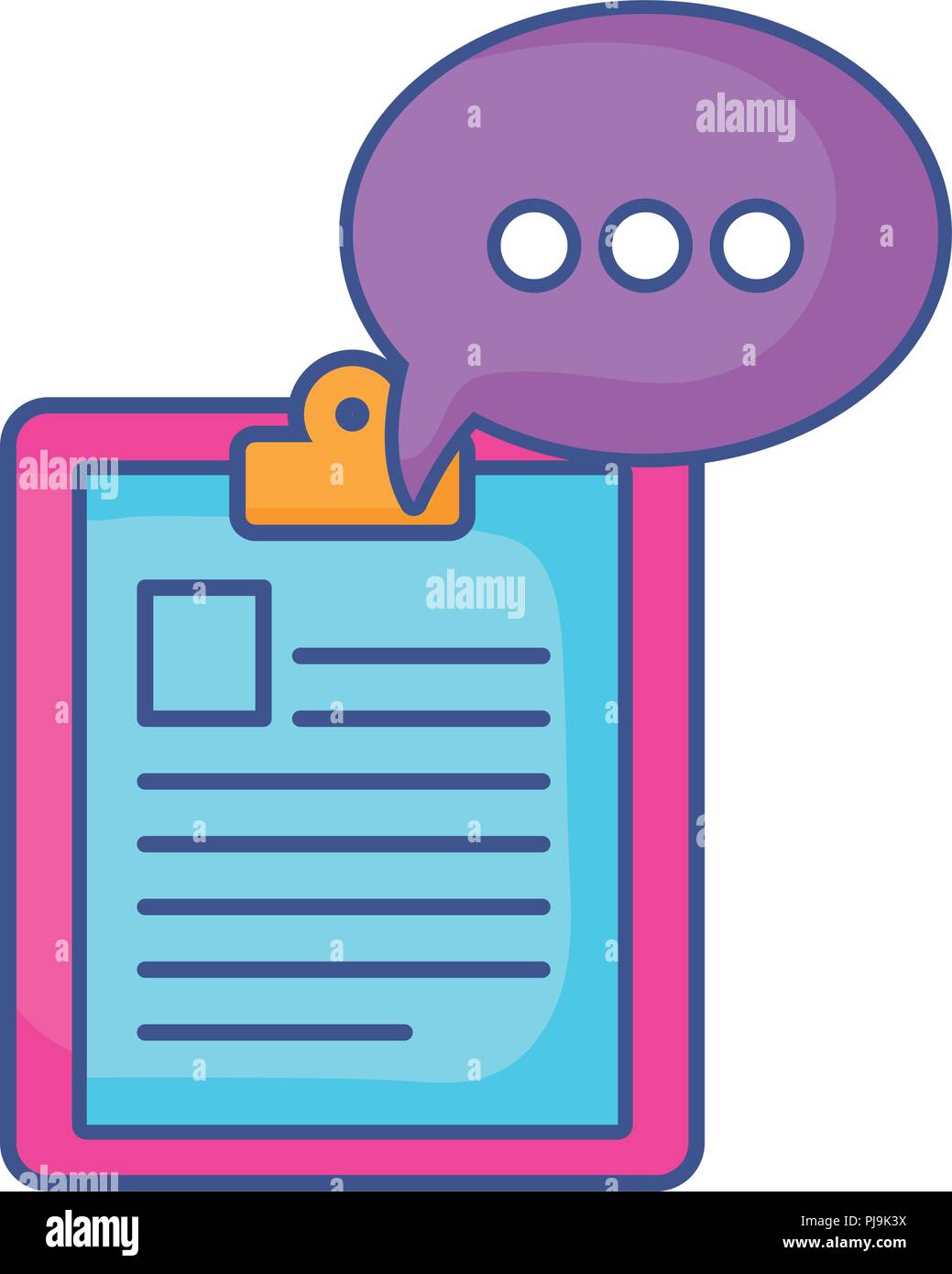 report table and speech bubble over white background, vector ...