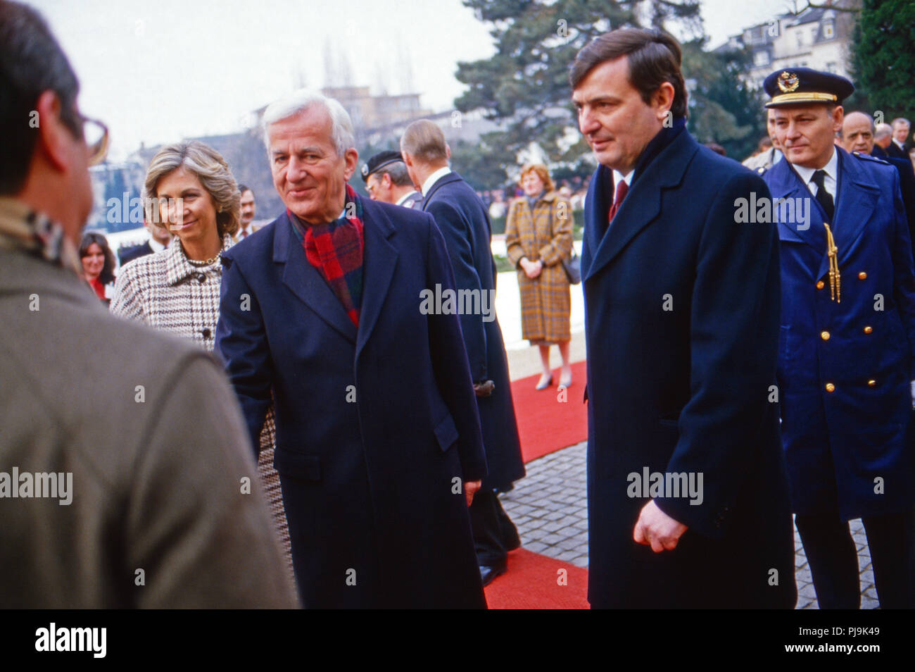 Königin Sophia von Spanien und Bundespräsident Richard von Weizsäcker ...
