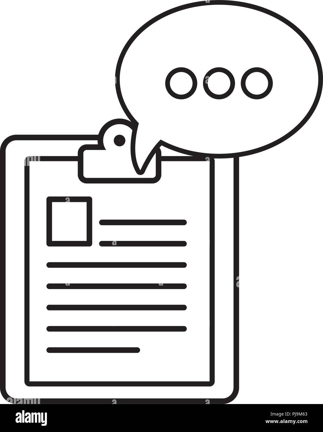 report table and speech bubble over white background, vector ...