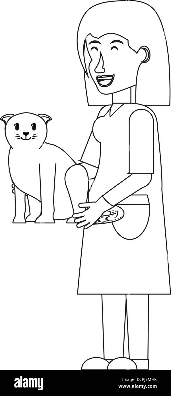 cartoon doctor vet holding a cute kitty over white background. vector ...