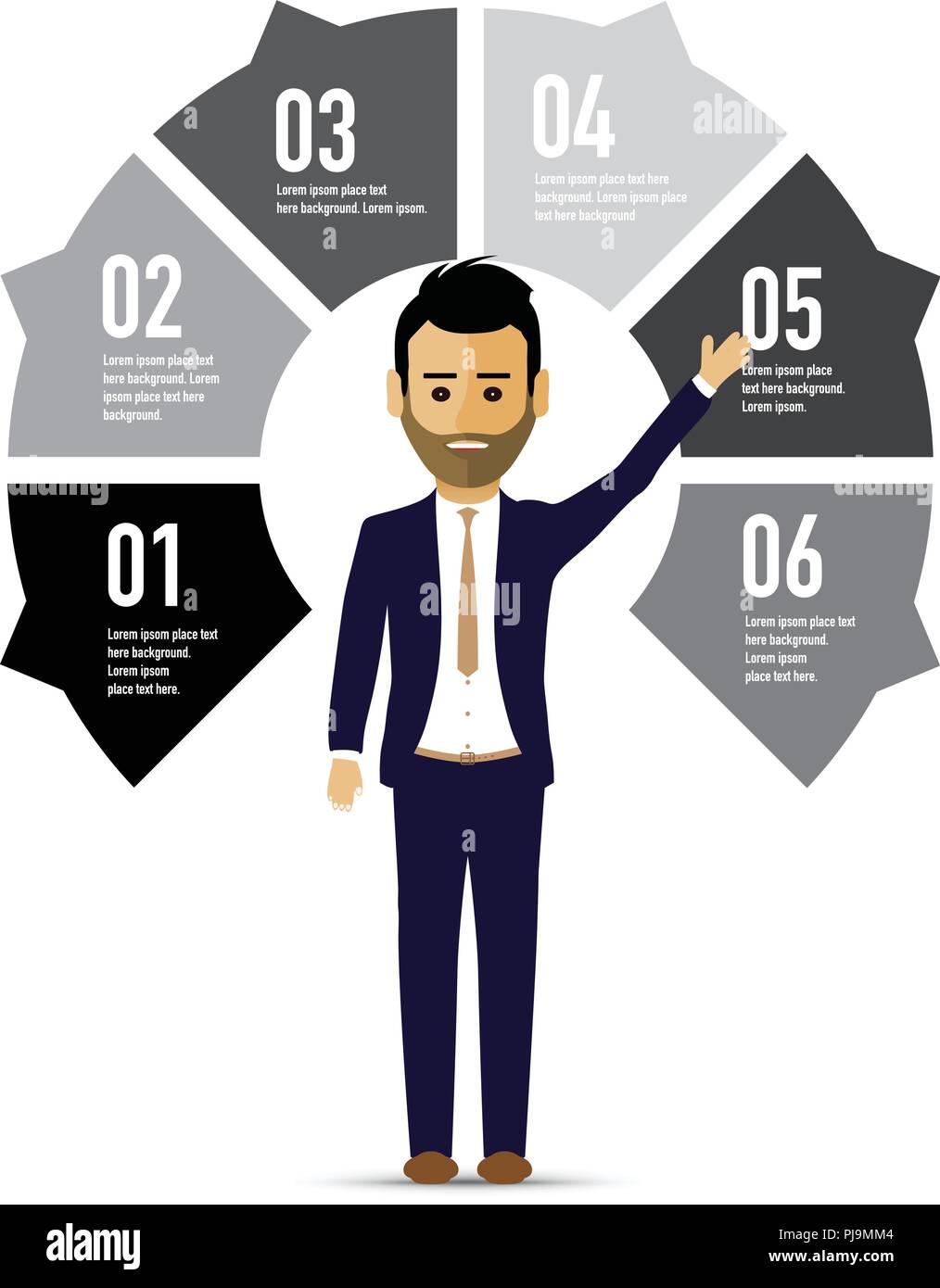 man next to an infographic Stock Vector Image & Art - Alamy