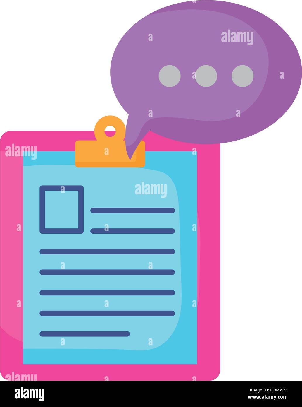 report table and speech bubble over white background, vector ...