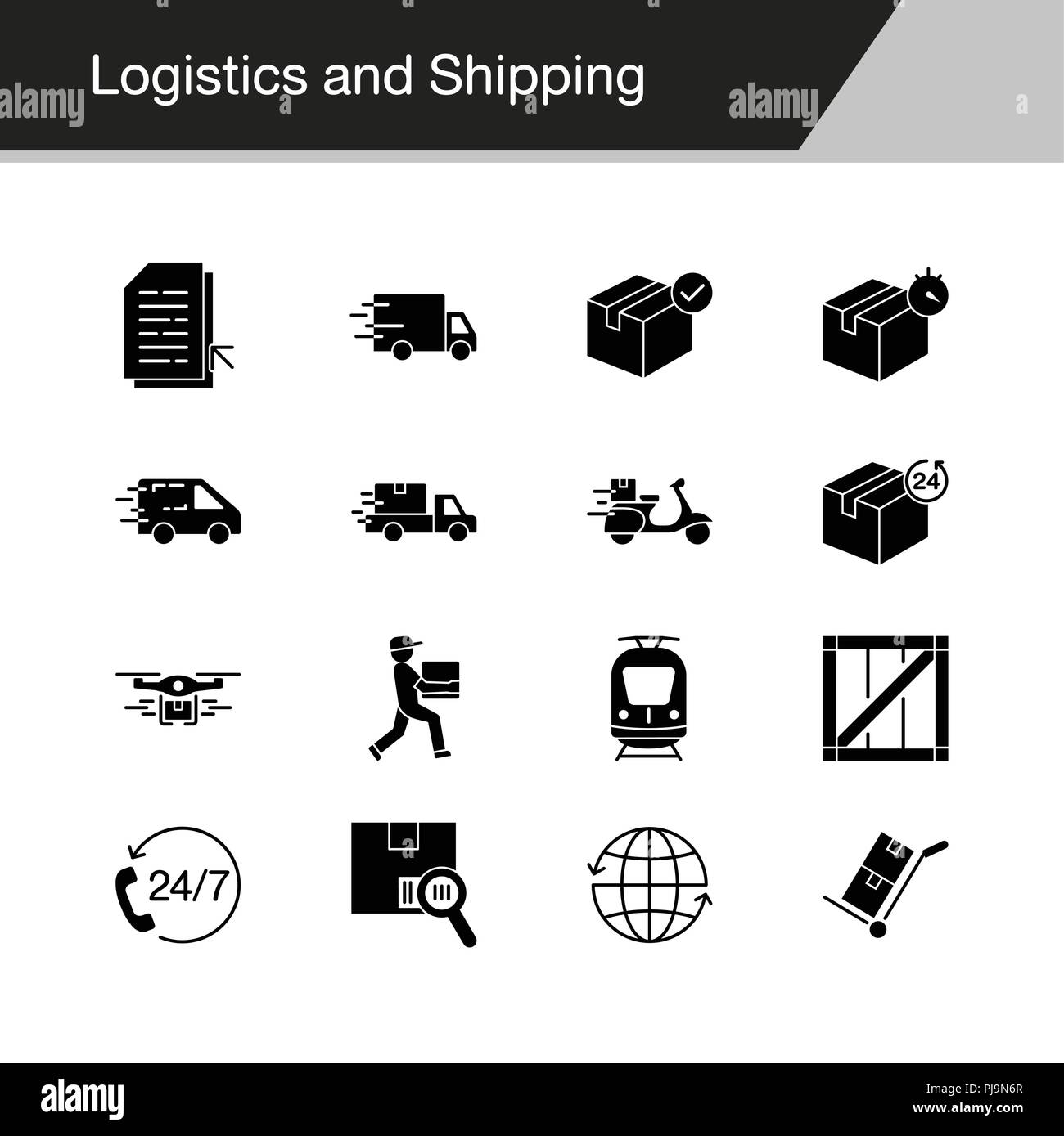 Logistics and Shipping icons. Design for presentation, graphic design ...
