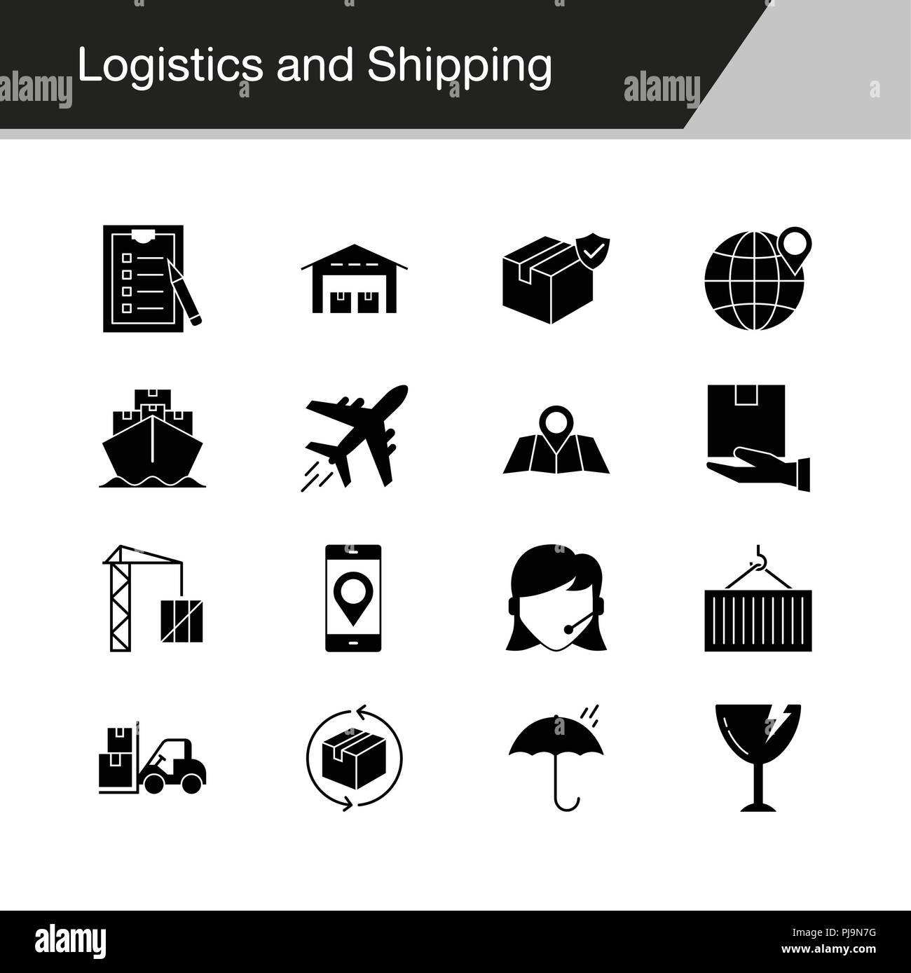 Logistics and Shipping icons. Design for presentation, graphic design ...