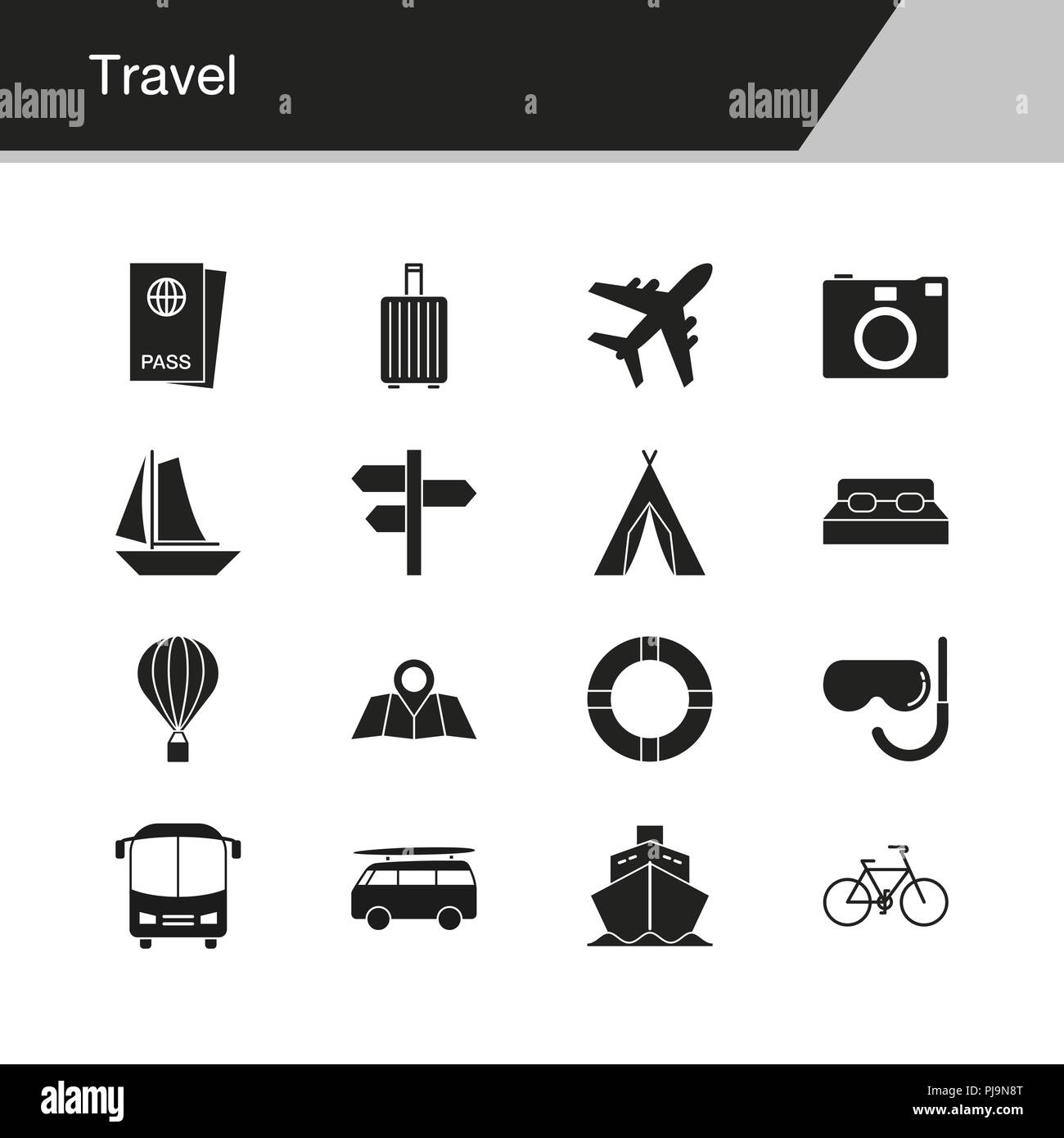 Travel icons. Design for presentation, graphic design, mobile ...