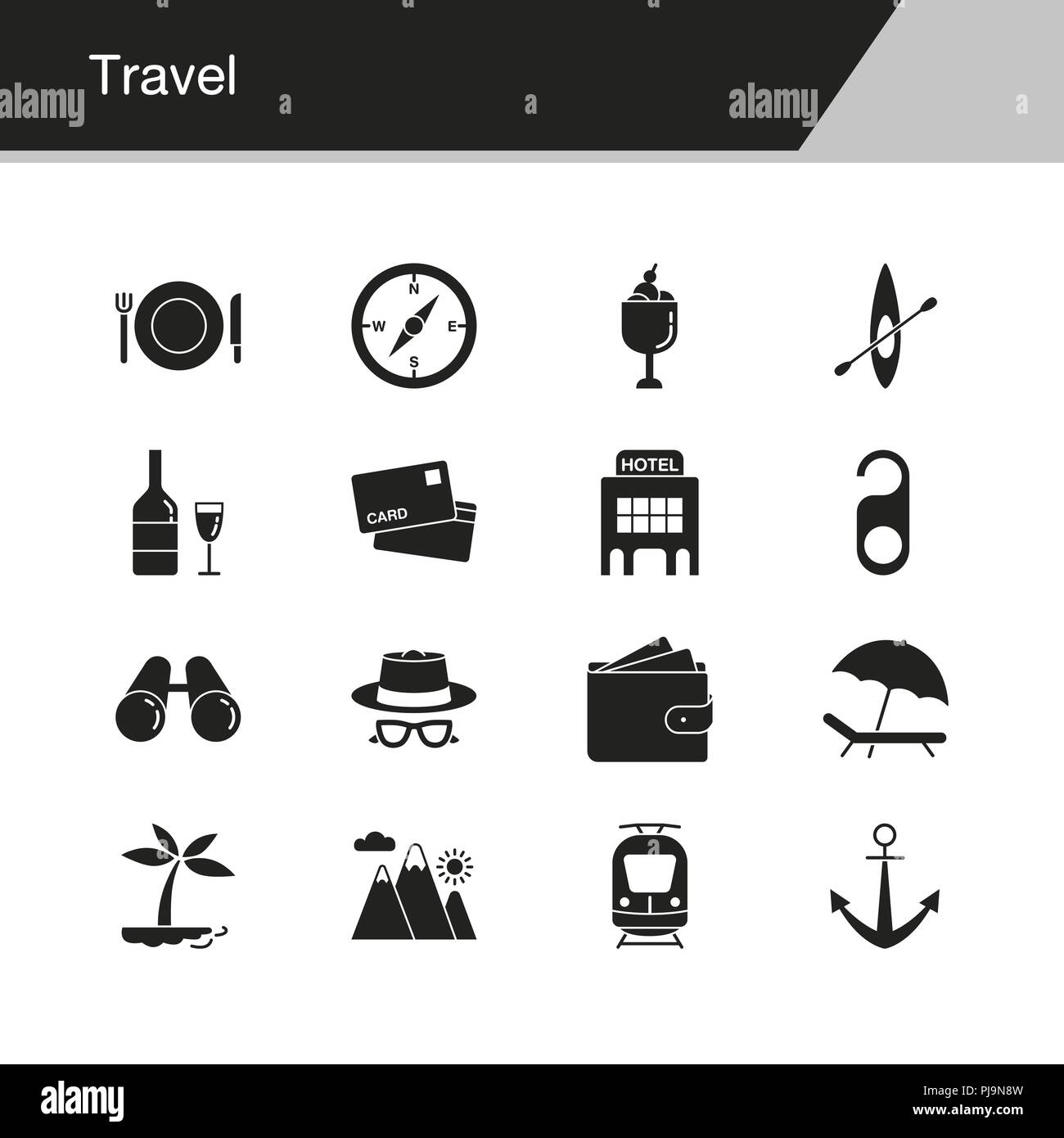 Travel icons. Design for presentation, graphic design, mobile ...
