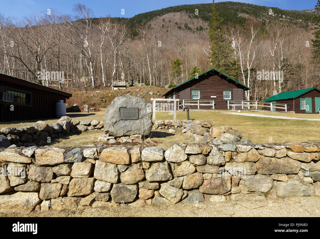 The landslide of 1826 plaque at the site of the Willey House in ...