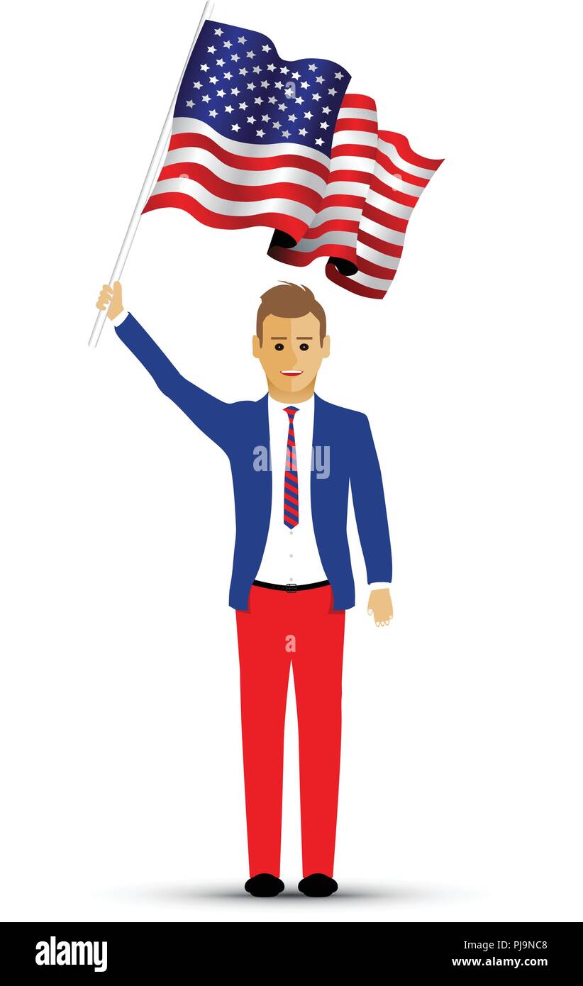 Waving american flag vector hi-res stock photography and images - Alamy