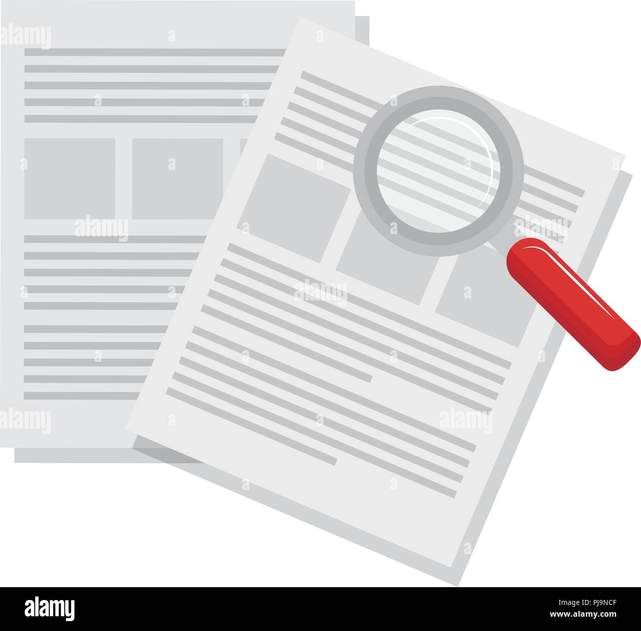 paper document with magnifying glass vector illustration design Stock ...