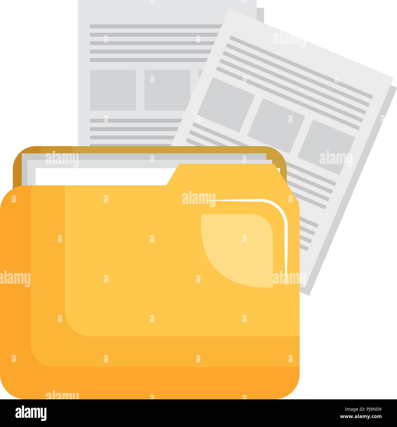 file folder with documents vector illustration design Stock Vector ...