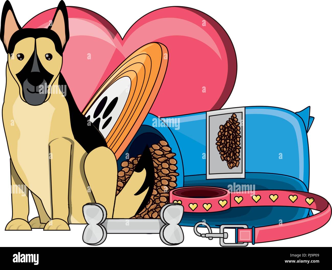 love pets design with heart with cute over white background, vector ...