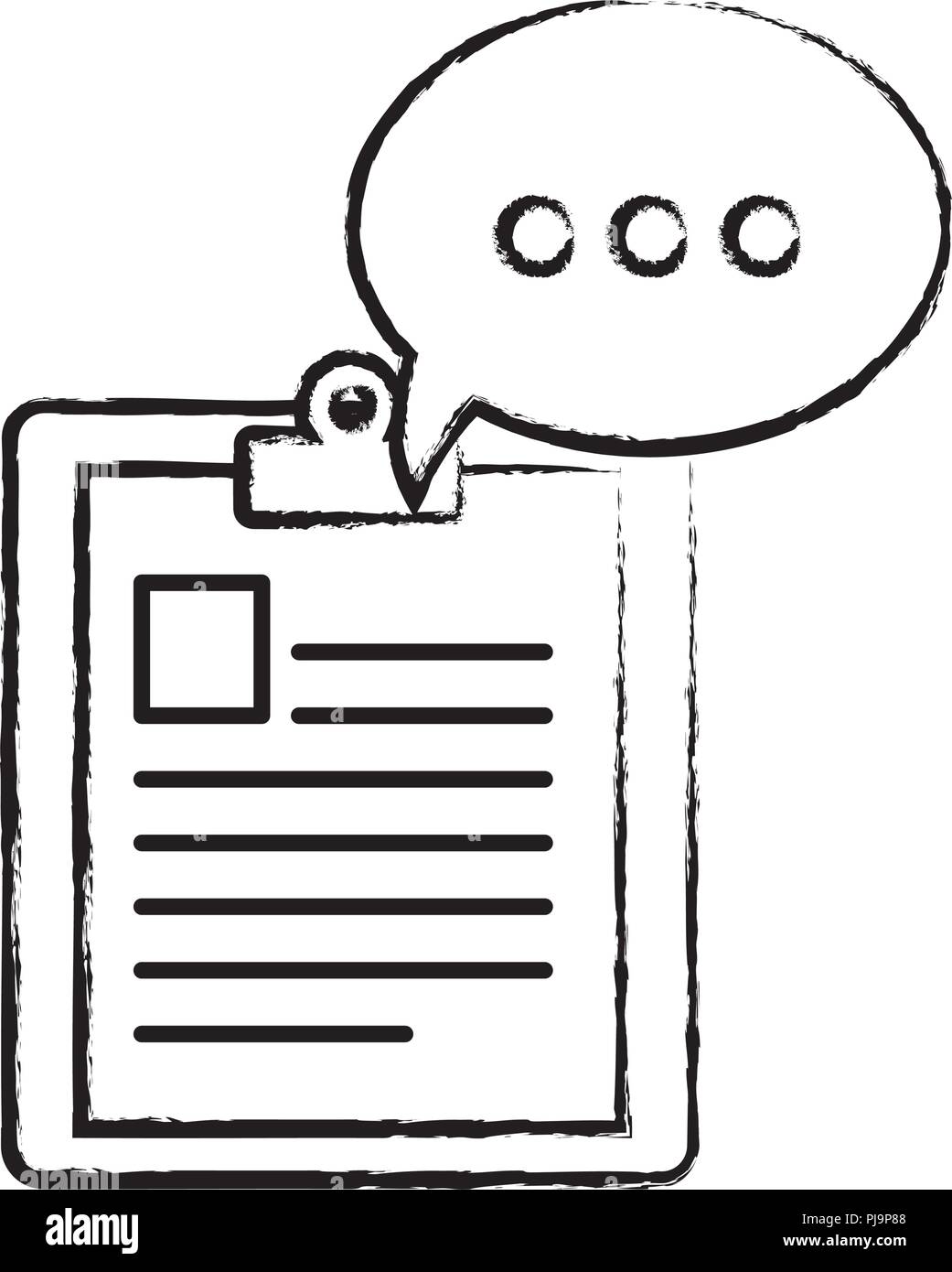 report table and speech bubble over white background, vector ...