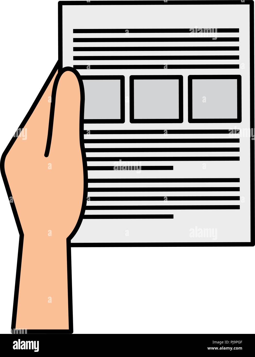 hands with paper document vector illustration design Stock Vector Image ...